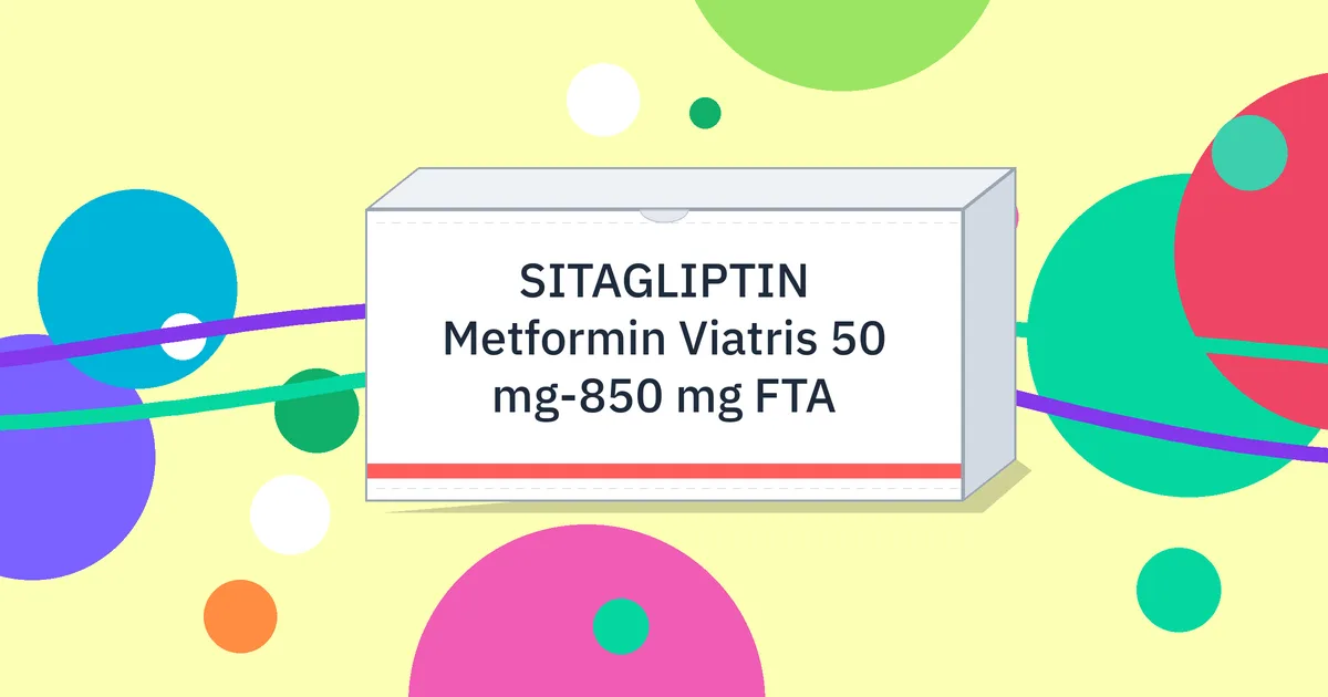 Symbolbild: Packung mit der Aufschrift SITAGLIPTIN Metformin Viatris 50 mg-850 mg FTA (PZN 19953174) – Verfügbarkeit und Bezug in Apotheken in Frankfurt am Main