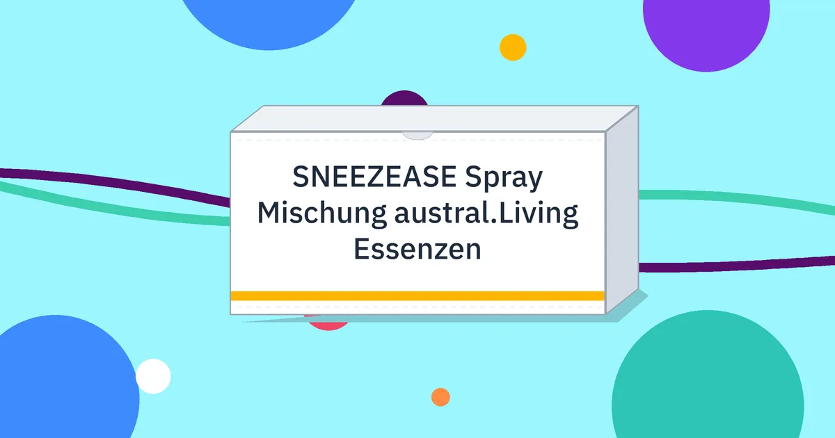 Symbolbild: Packung mit der Aufschrift SNEEZEASE Spray Mischung austral.Living Essenzen (PZN 05012551) – Verfügbarkeit und Bezug in Apotheken in Frankfurt am Main
