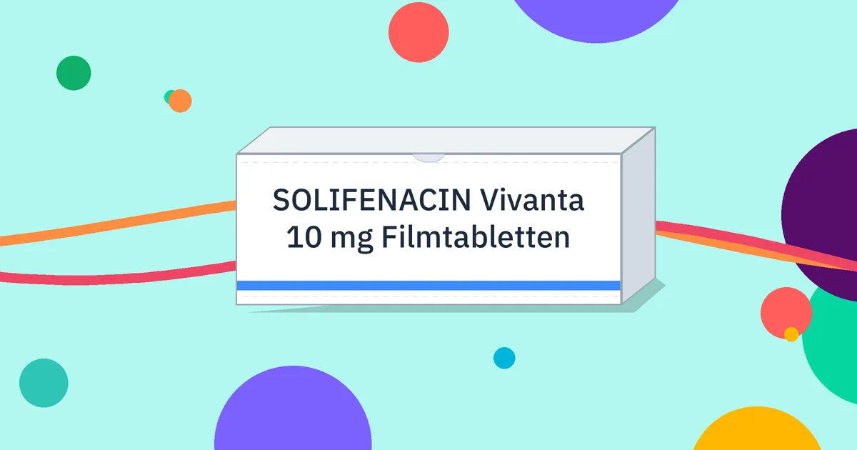 Symbolbild: Packung mit der Aufschrift SOLIFENACIN Vivanta 10 mg Filmtabletten (PZN 19956617) – Verfügbarkeit und Bezug in Apotheken in Frankfurt am Main