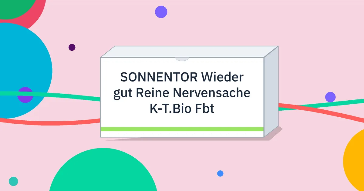 Symbolbild: Packung mit der Aufschrift SONNENTOR Wieder gut Reine Nervensache K-T.Bio Fbt (PZN 18902418) – Verfügbarkeit und Bezug in Apotheken in Frankfurt am Main