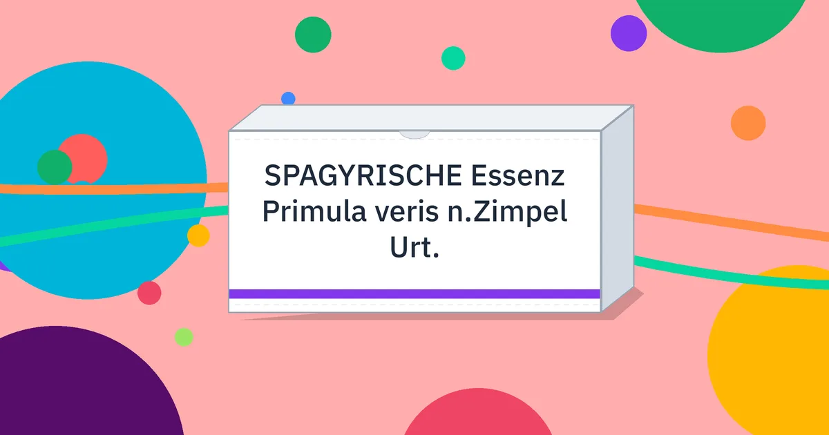 Symbolbild: Packung mit der Aufschrift SPAGYRISCHE Essenz Primula veris n.Zimpel Urt. (PZN 11215695) – Verfügbarkeit und Bezug in Apotheken in Frankfurt am Main