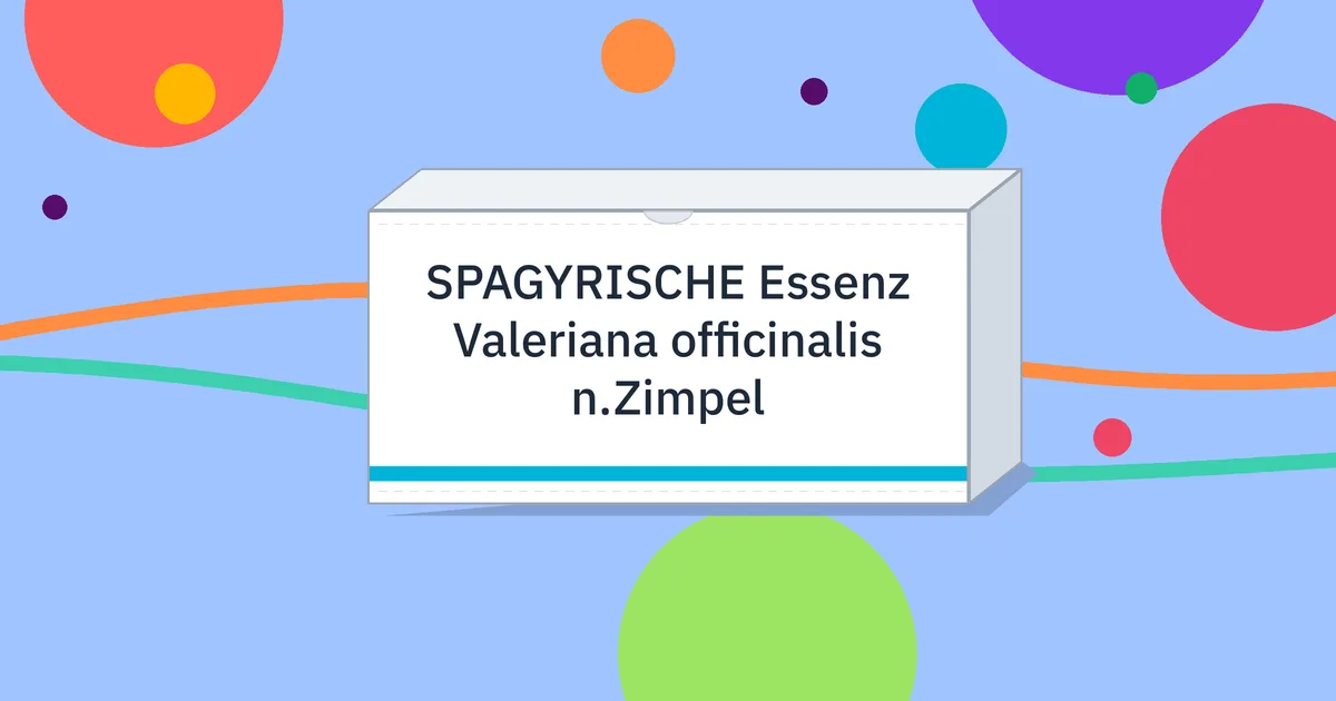 Symbolbild: Packung mit der Aufschrift SPAGYRISCHE Essenz Valeriana officinalis n.Zimpel (PZN 00918146) – Verfügbarkeit und Bezug in Apotheken in Frankfurt am Main