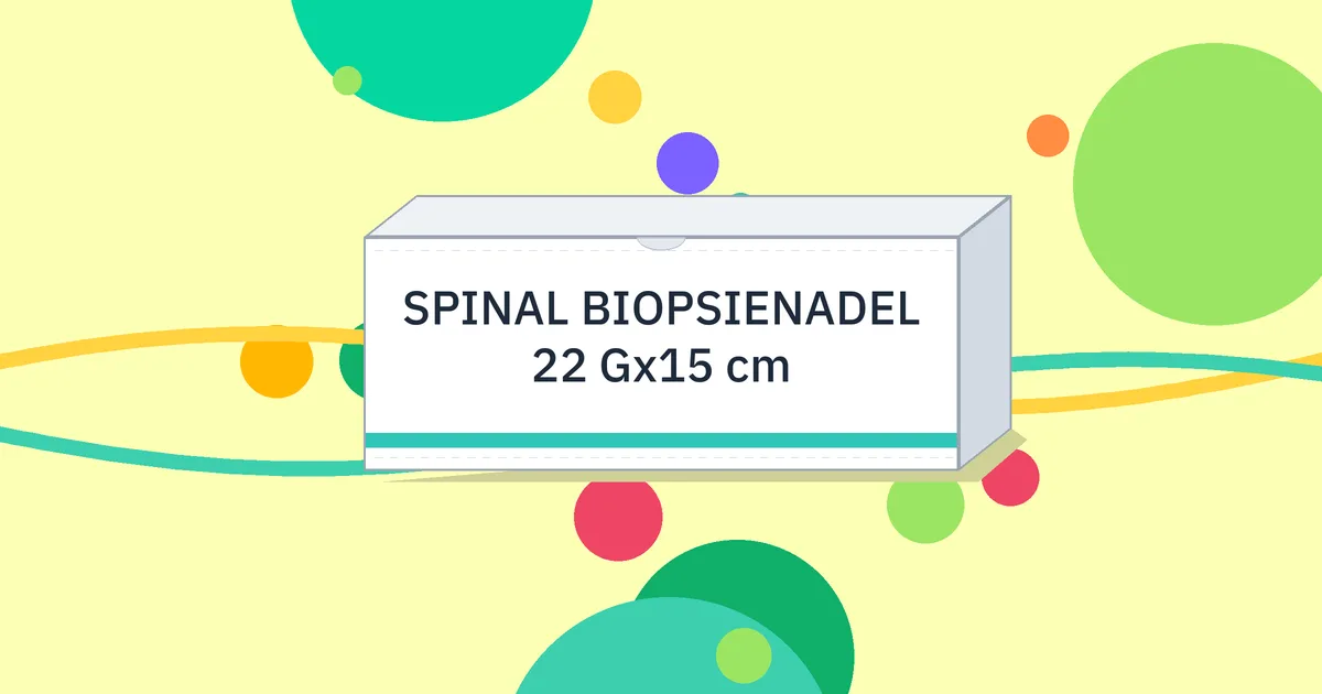 Symbolbild: Packung mit der Aufschrift SPINAL BIOPSIENADEL 22 Gx15 cm (PZN 00295863) – Verfügbarkeit und Bezug in Apotheken in Frankfurt am Main