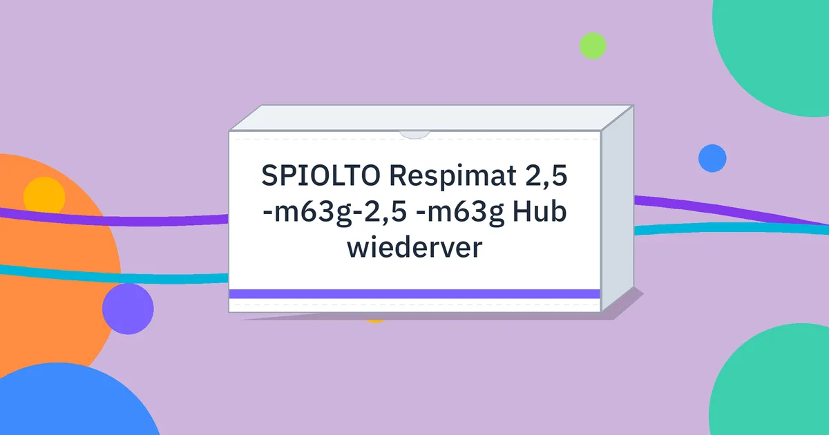 Symbolbild: Packung mit der Aufschrift SPIOLTO Respimat 2,5 -m63g-2,5 -m63g Hub wiederver (PZN 16397399) – Verfügbarkeit und Bezug in Apotheken in Frankfurt am Main