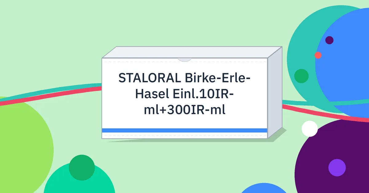 Symbolbild: Packung mit der Aufschrift STALORAL Birke-Erle-Hasel Einl.10IR-ml+300IR-ml (PZN 15784697) – Verfügbarkeit und Bezug in Apotheken in Frankfurt am Main