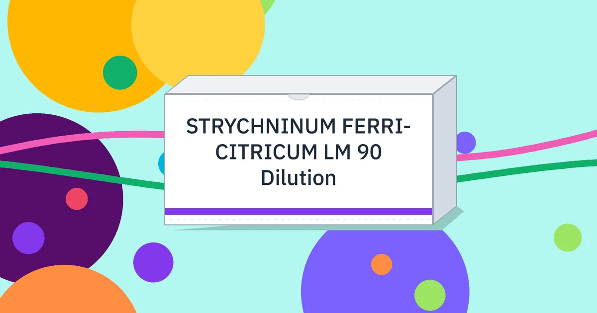 Symbolbild: Packung mit der Aufschrift STRYCHNINUM FERRI-CITRICUM LM 90 Dilution (PZN 13206559) – Verfügbarkeit und Bezug in Apotheken in Frankfurt am Main