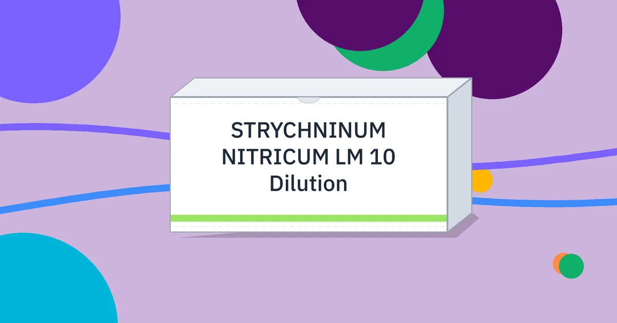Symbolbild: Packung mit der Aufschrift STRYCHNINUM NITRICUM LM 10 Dilution (PZN 13206683) – Verfügbarkeit und Bezug in Apotheken in Frankfurt am Main