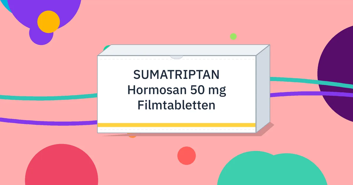 Symbolbild: Packung mit der Aufschrift SUMATRIPTAN Hormosan 50 mg Filmtabletten (PZN 10998399) – Verfügbarkeit und Bezug in Apotheken in Frankfurt am Main