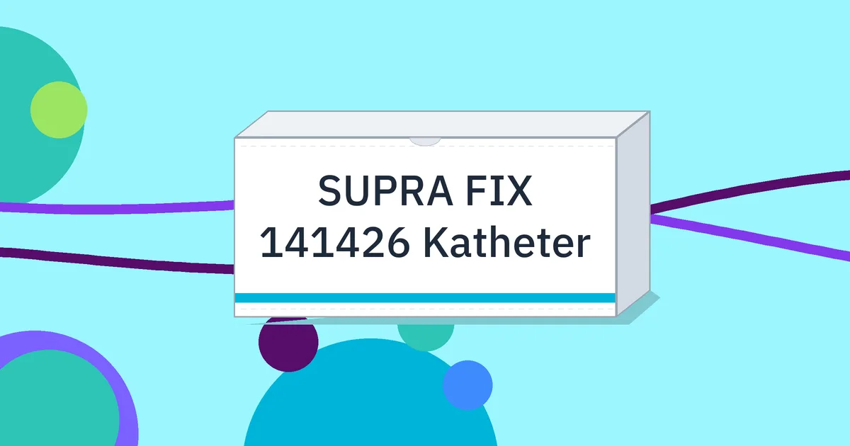 Symbolbild: Packung mit der Aufschrift SUPRA FIX 141426 Katheter (PZN 06679174) – Verfügbarkeit und Bezug in Apotheken in Frankfurt am Main