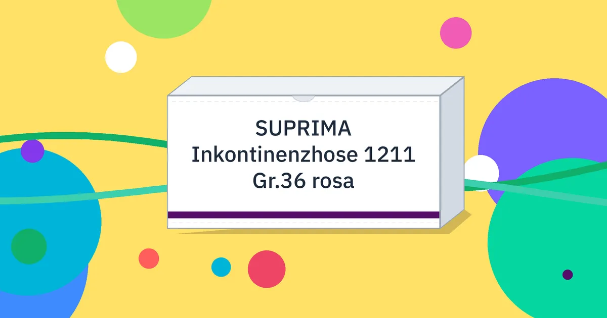 Symbolbild: Packung mit der Aufschrift SUPRIMA Inkontinenzhose 1211 Gr.36 rosa (PZN 03022309) – Verfügbarkeit und Bezug in Apotheken in Frankfurt am Main