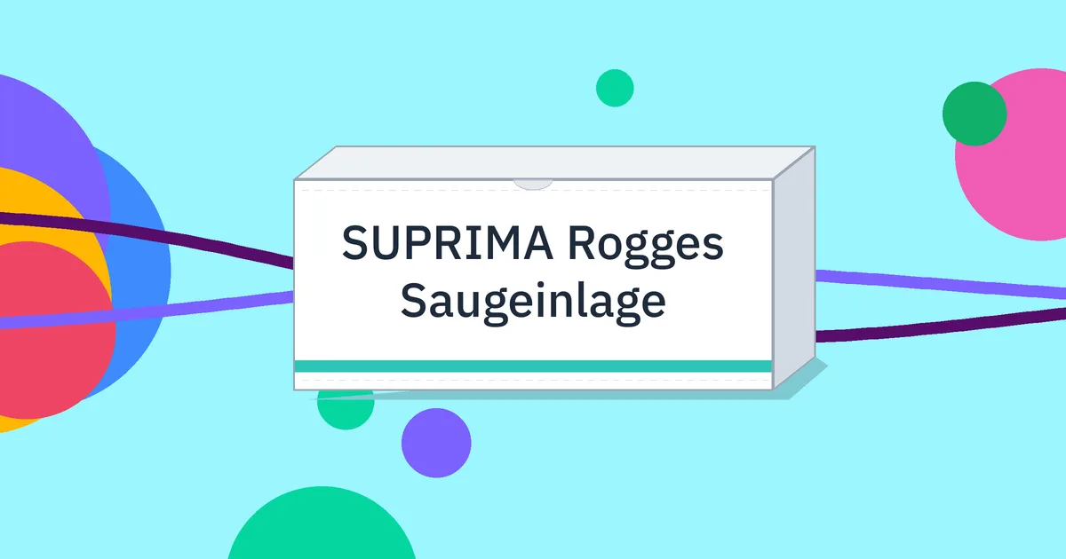 Symbolbild: Packung mit der Aufschrift SUPRIMA Rogges Saugeinlage (PZN 11088104) – Verfügbarkeit und Bezug in Apotheken in Frankfurt am Main