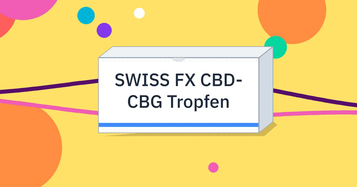 Symbolbild: Packung mit der Aufschrift SWISS FX CBD-CBG Tropfen (PZN 19398407) – Verfügbarkeit und Bezug in Apotheken in Frankfurt am Main