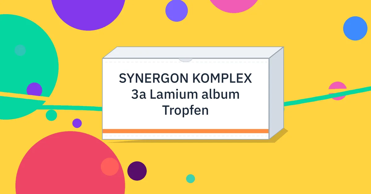 Symbolbild: Packung mit der Aufschrift SYNERGON KOMPLEX 3a Lamium album Tropfen (PZN 01854974) – Verfügbarkeit und Bezug in Apotheken in Frankfurt am Main