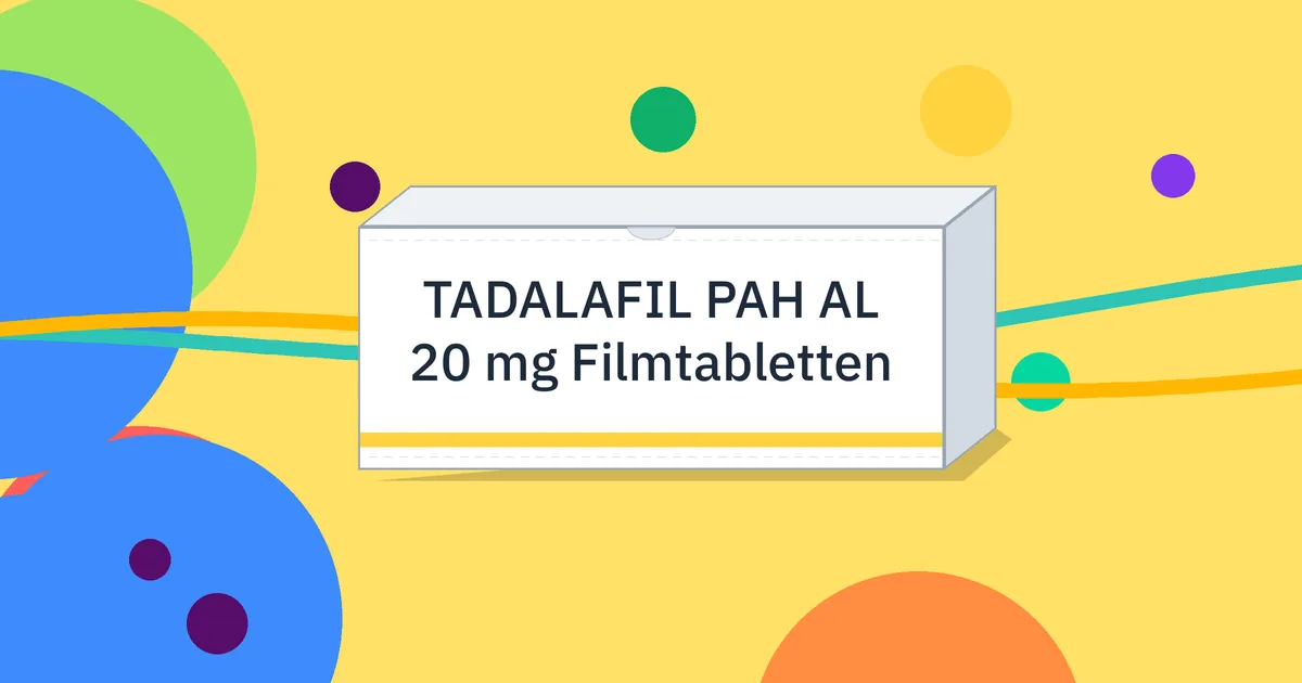 Symbolbild: Packung mit der Aufschrift TADALAFIL PAH AL 20 mg Filmtabletten (PZN 13231971) – Verfügbarkeit und Bezug in Apotheken in Frankfurt am Main