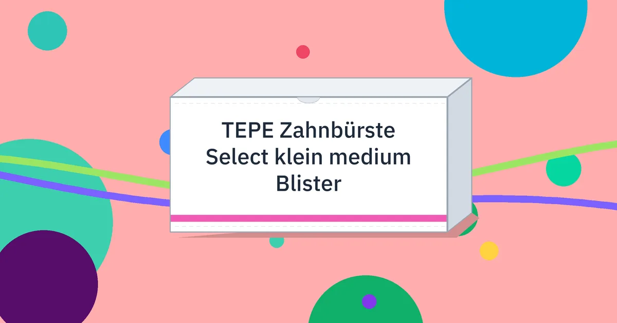Symbolbild: Packung mit der Aufschrift TEPE Zahnbürste Select klein medium Blister (PZN 02289281) – Verfügbarkeit und Bezug in Apotheken in Frankfurt am Main