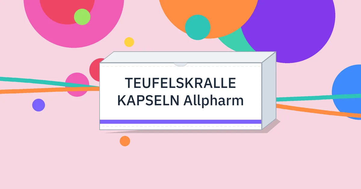 Symbolbild: Packung mit der Aufschrift TEUFELSKRALLE KAPSELN Allpharm (PZN 14447443) – Verfügbarkeit und Bezug in Apotheken in Frankfurt am Main