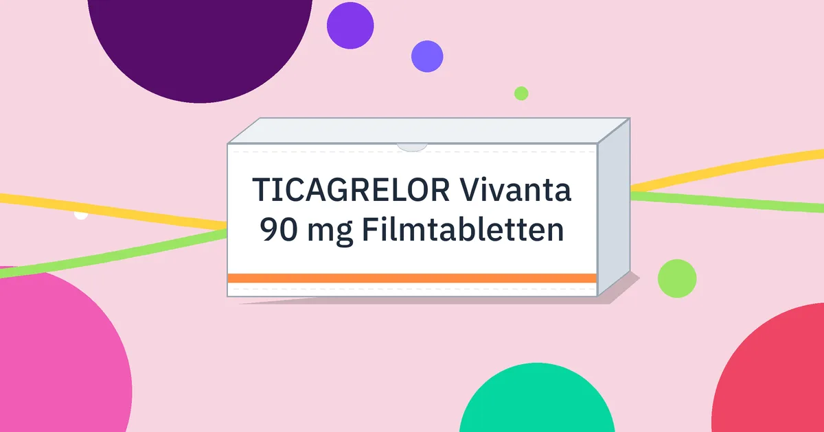 Symbolbild: Packung mit der Aufschrift TICAGRELOR Vivanta 90 mg Filmtabletten (PZN 19825080) – Verfügbarkeit und Bezug in Apotheken in Frankfurt am Main