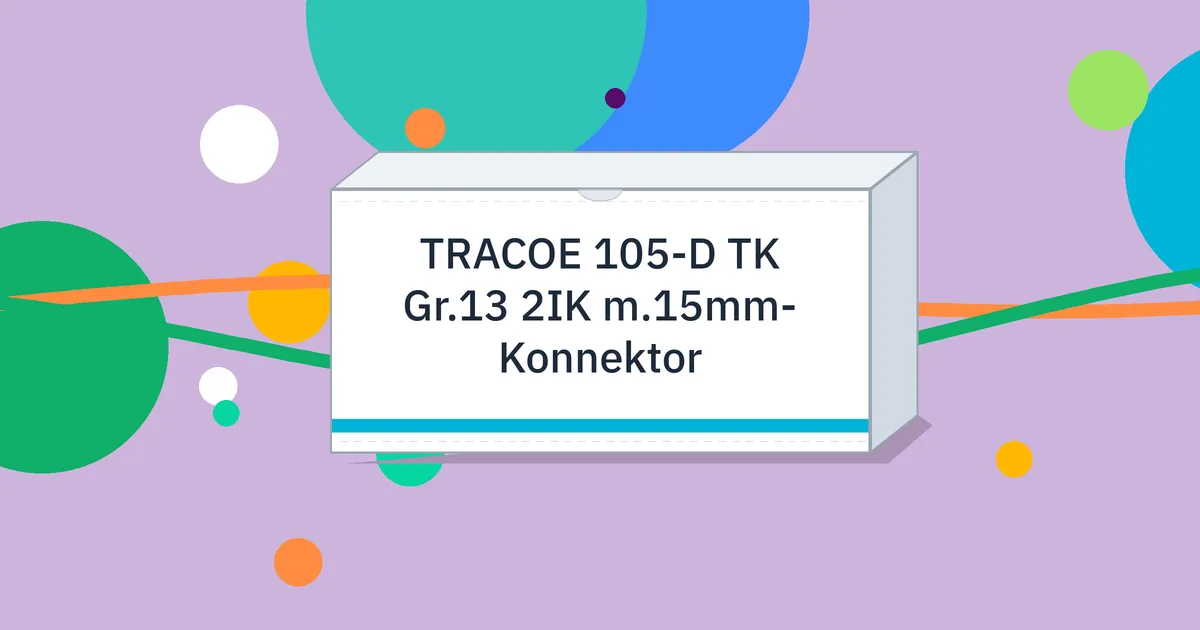Symbolbild: Packung mit der Aufschrift TRACOE 105-D TK Gr.13 2IK m.15mm-Konnektor (PZN 02359774) – Verfügbarkeit und Bezug in Apotheken in Frankfurt am Main