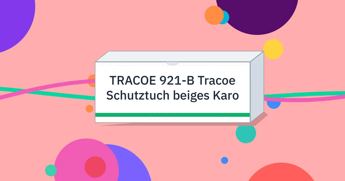 Symbolbild: Packung mit der Aufschrift TRACOE 921-B Tracoe Schutztuch beiges Karo (PZN 02721376) – Verfügbarkeit und Bezug in Apotheken in Frankfurt am Main