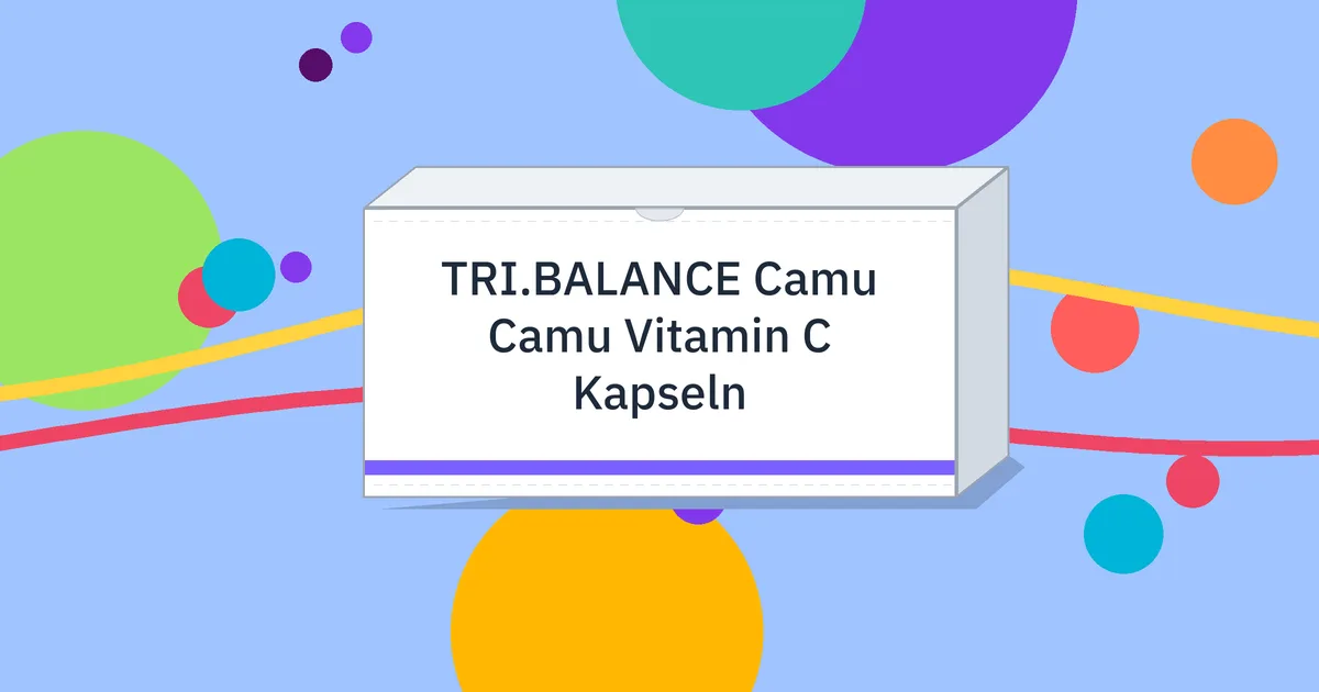 Symbolbild: Packung mit der Aufschrift TRI.BALANCE Camu Camu Vitamin C Kapseln (PZN 11871809) – Verfügbarkeit und Bezug in Apotheken in Frankfurt am Main