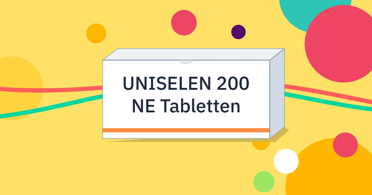 Symbolbild: Packung mit der Aufschrift UNISELEN 200 NE Tabletten (PZN 09213217) – Verfügbarkeit und Bezug in Apotheken in Frankfurt am Main