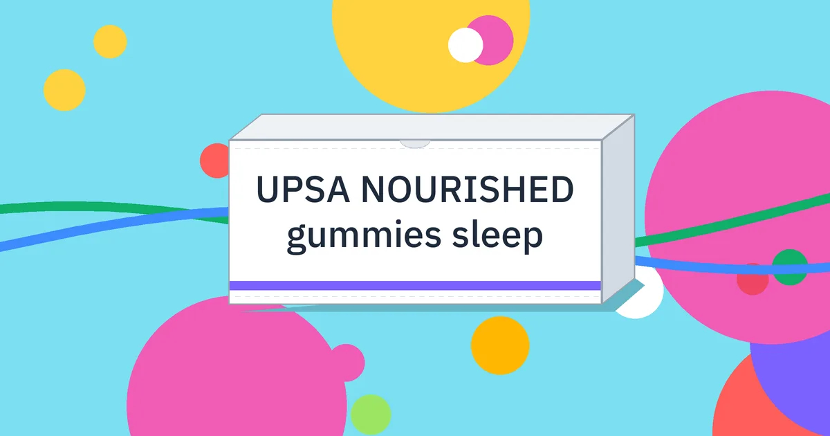 Symbolbild: Packung mit der Aufschrift UPSA NOURISHED gummies sleep (PZN 19880067) – Verfügbarkeit und Bezug in Apotheken in Frankfurt am Main