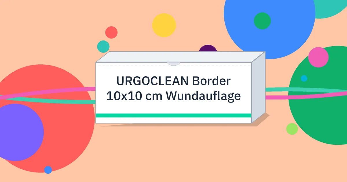 Symbolbild: Packung mit der Aufschrift URGOCLEAN Border 10x10 cm Wundauflage (PZN 20893715) – Verfügbarkeit und Bezug in Apotheken in Frankfurt am Main