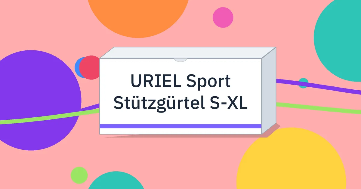 Symbolbild: Packung mit der Aufschrift URIEL Sport Stützgürtel S-XL (PZN 01556751) – Verfügbarkeit und Bezug in Apotheken in Frankfurt am Main