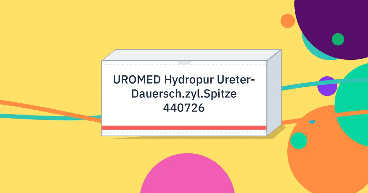 Symbolbild: Packung mit der Aufschrift UROMED Hydropur Ureter-Dauersch.zyl.Spitze 440726 (PZN 11371099) – Verfügbarkeit und Bezug in Apotheken in Frankfurt am Main