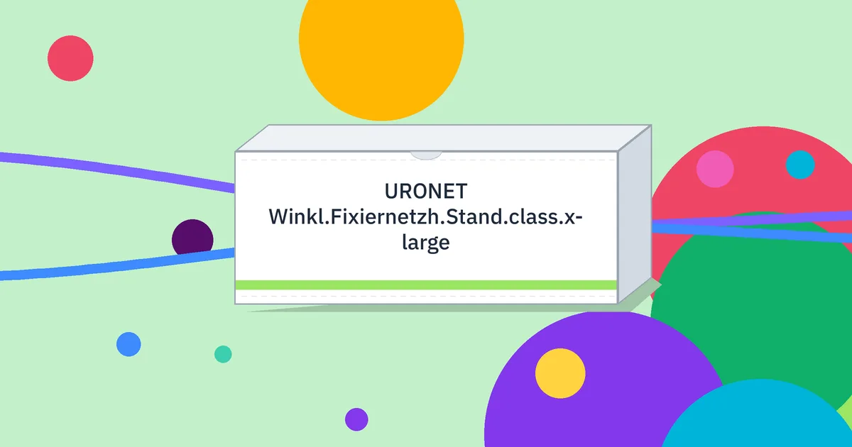 Symbolbild: Packung mit der Aufschrift URONET Winkl.Fixiernetzh.Stand.class.x-large (PZN 08587884) – Verfügbarkeit und Bezug in Apotheken in Frankfurt am Main