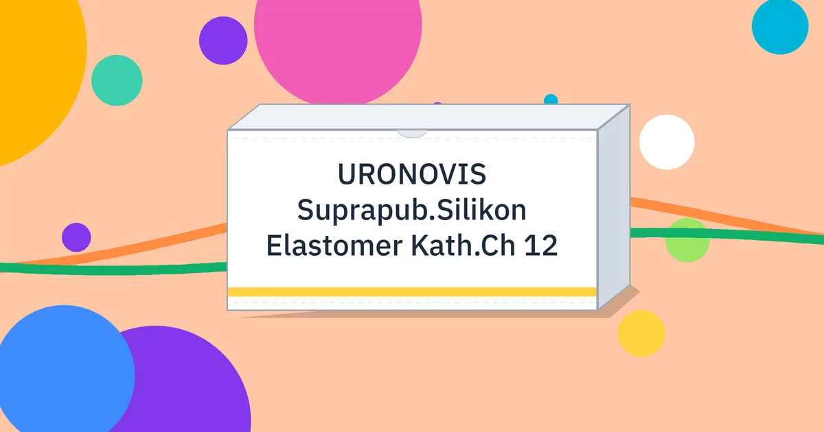 Symbolbild: Packung mit der Aufschrift URONOVIS Suprapub.Silikon Elastomer Kath.Ch 12 (PZN 02352281) – Verfügbarkeit und Bezug in Apotheken in Frankfurt am Main