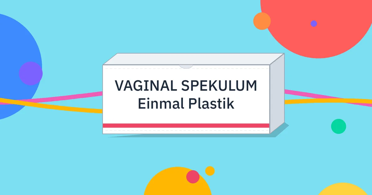 Symbolbild: Packung mit der Aufschrift VAGINAL SPEKULUM Einmal Plastik (PZN 00661150) – Verfügbarkeit und Bezug in Apotheken in Frankfurt am Main