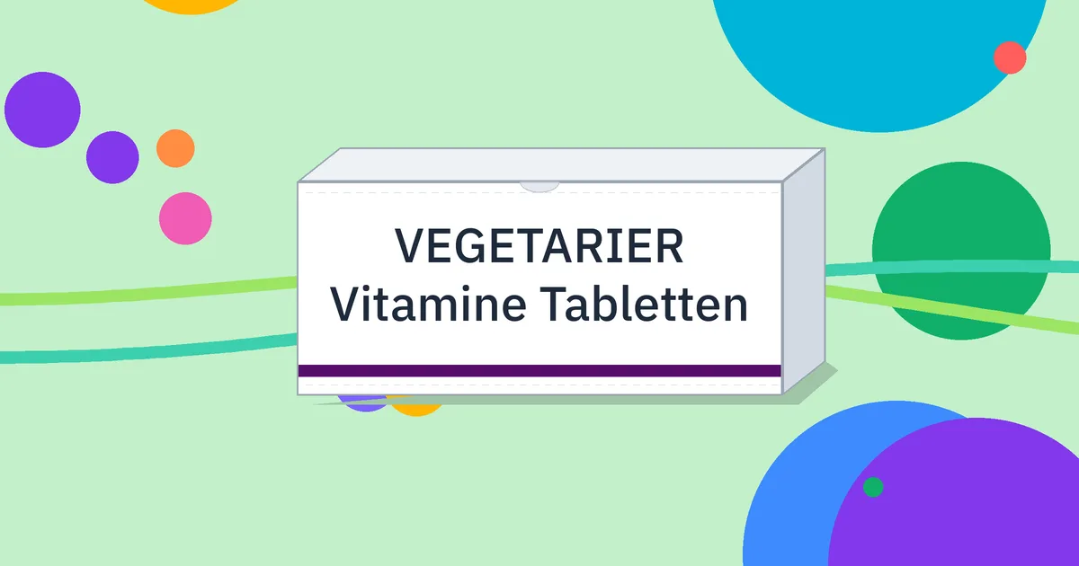 Symbolbild: Packung mit der Aufschrift VEGETARIER Vitamine Tabletten (PZN 00799575) – Verfügbarkeit und Bezug in Apotheken in Frankfurt am Main