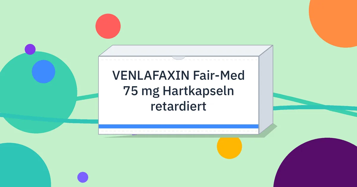 Symbolbild: Packung mit der Aufschrift VENLAFAXIN Fair-Med 75 mg Hartkapseln retardiert (PZN 14321759) – Verfügbarkeit und Bezug in Apotheken in Frankfurt am Main