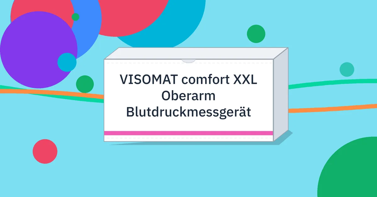 Symbolbild: Packung mit der Aufschrift VISOMAT comfort XXL Oberarm Blutdruckmessgerät (PZN 16039435) – Verfügbarkeit und Bezug in Apotheken in Frankfurt am Main