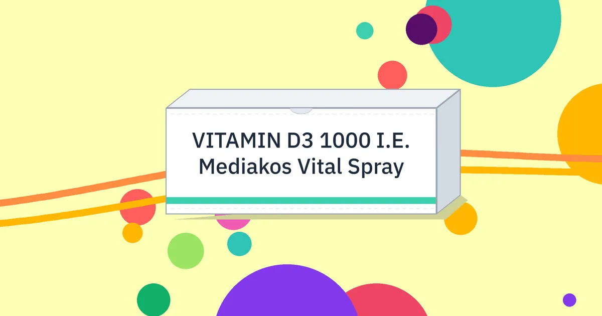 Symbolbild: Packung mit der Aufschrift VITAMIN D3 1000 I.E. Mediakos Vital Spray (PZN 18133285) – Verfügbarkeit und Bezug in Apotheken in Frankfurt am Main