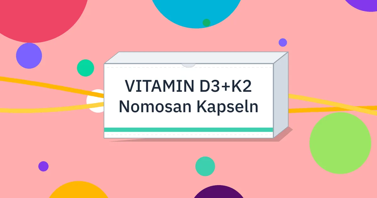 Symbolbild: Packung mit der Aufschrift VITAMIN D3+K2 Nomosan Kapseln (PZN 14179132) – Verfügbarkeit und Bezug in Apotheken in Frankfurt am Main