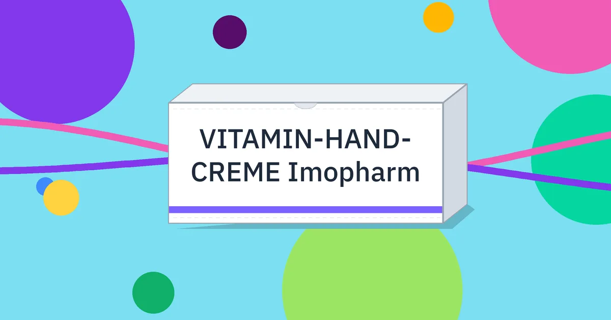 Symbolbild: Packung mit der Aufschrift VITAMIN-HAND-CREME Imopharm (PZN 00251044) – Verfügbarkeit und Bezug in Apotheken in Frankfurt am Main