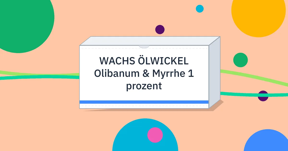 Symbolbild: Packung mit der Aufschrift WACHS ÖLWICKEL Olibanum & Myrrhe 1 prozent (PZN 07781874) – Verfügbarkeit und Bezug in Apotheken in Frankfurt am Main