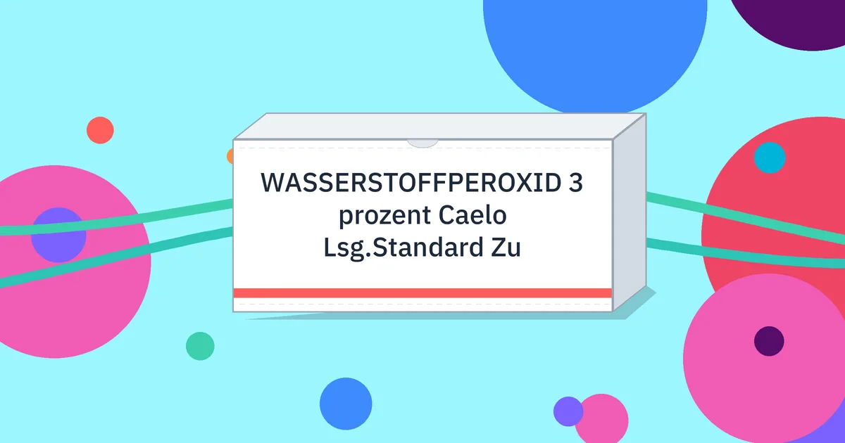 Symbolbild: Packung mit der Aufschrift WASSERSTOFFPEROXID 3 prozent Caelo Lsg.Standard Zu (PZN 15301730) – Verfügbarkeit und Bezug in Apotheken in Frankfurt am Main