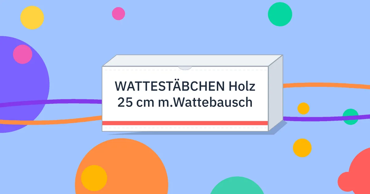 Symbolbild: Packung mit der Aufschrift WATTESTÄBCHEN Holz 25 cm m.Wattebausch (PZN 04755250) – Verfügbarkeit und Bezug in Apotheken in Frankfurt am Main