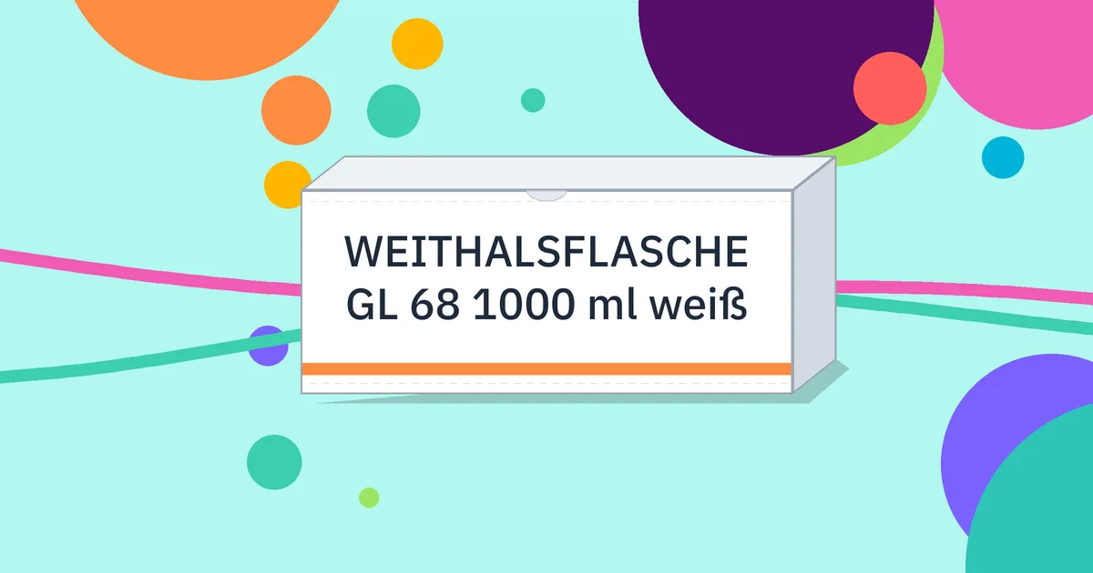 Symbolbild: Packung mit der Aufschrift WEITHALSFLASCHE GL 68 1000 ml weiß (PZN 18138940) – Verfügbarkeit und Bezug in Apotheken in Frankfurt am Main