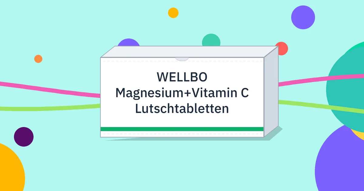Symbolbild: Packung mit der Aufschrift WELLBO Magnesium+Vitamin C Lutschtabletten (PZN 05024442) – Verfügbarkeit und Bezug in Apotheken in Frankfurt am Main