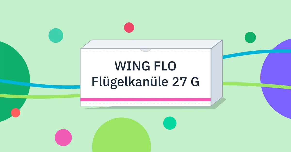 Symbolbild: Packung mit der Aufschrift WING FLO Flügelkanüle 27 G (PZN 09151545) – Verfügbarkeit und Bezug in Apotheken in Frankfurt am Main