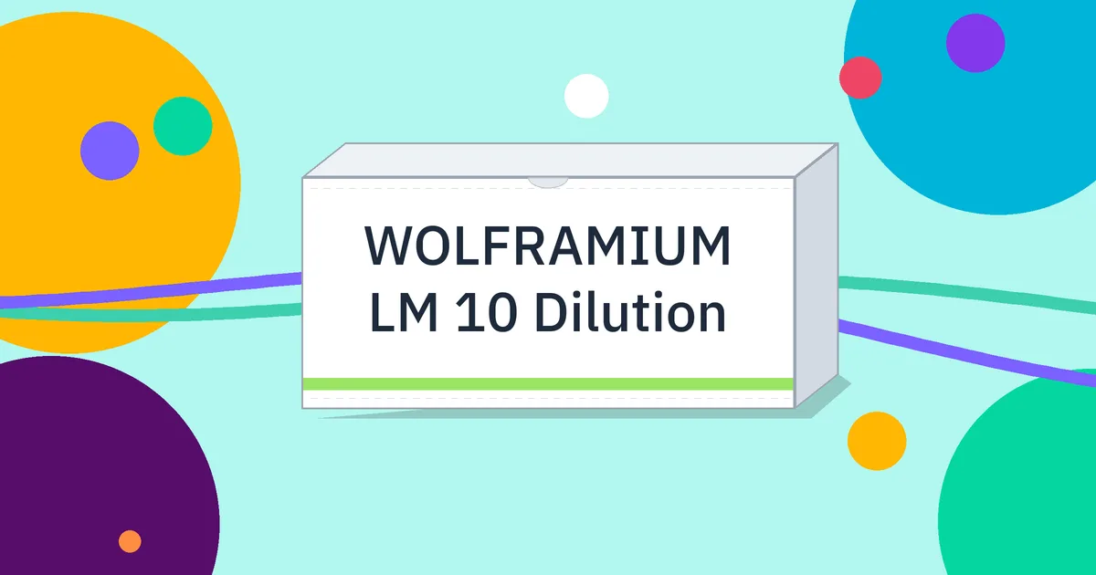 Symbolbild: Packung mit der Aufschrift WOLFRAMIUM LM 10 Dilution (PZN 13280573) – Verfügbarkeit und Bezug in Apotheken in Frankfurt am Main