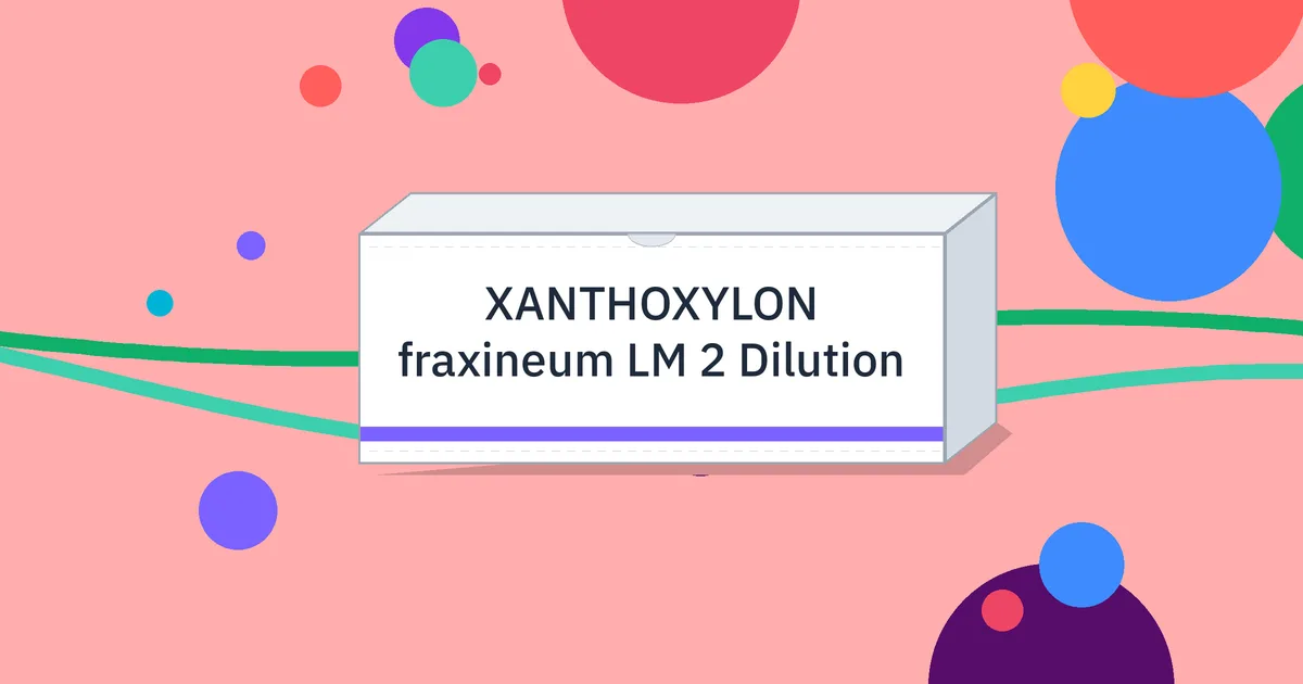 Symbolbild: Packung mit der Aufschrift XANTHOXYLON fraxineum LM 2 Dilution (PZN 13784262) – Verfügbarkeit und Bezug in Apotheken in Frankfurt am Main