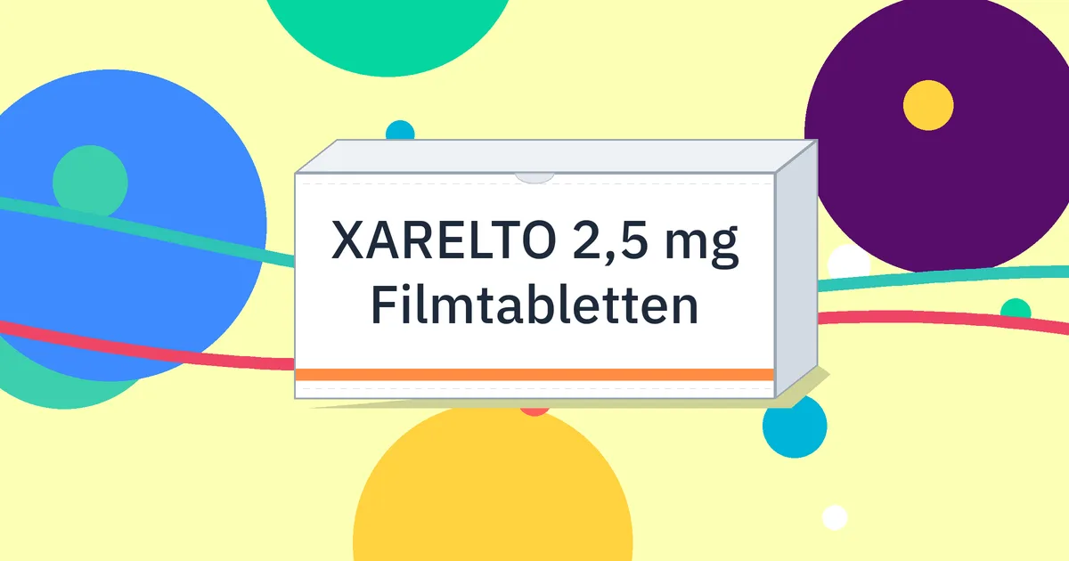 Symbolbild: Packung mit der Aufschrift XARELTO 2,5 mg Filmtabletten (PZN 14328684) – Verfügbarkeit und Bezug in Apotheken in Frankfurt am Main
