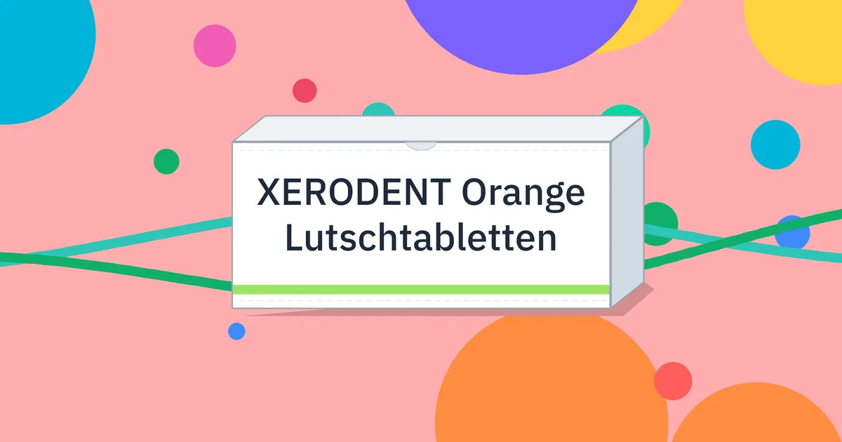 Symbolbild: Packung mit der Aufschrift XERODENT Orange Lutschtabletten (PZN 06499294) – Verfügbarkeit und Bezug in Apotheken in Frankfurt am Main