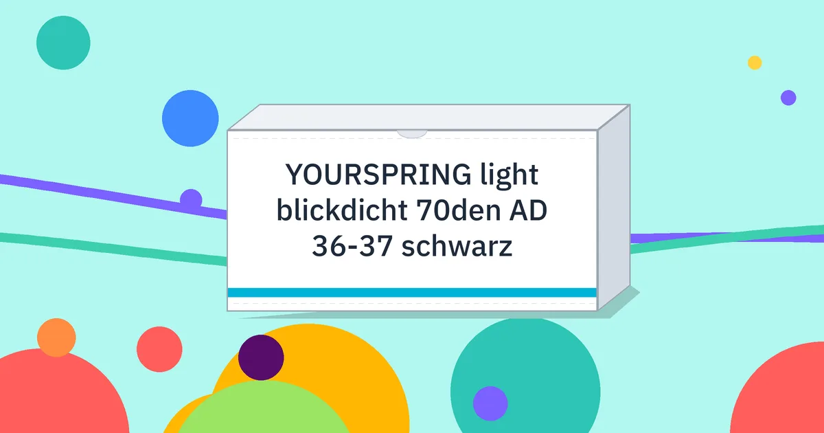 Symbolbild: Packung mit der Aufschrift YOURSPRING light blickdicht 70den AD 36-37 schwarz (PZN 18056544) – Verfügbarkeit und Bezug in Apotheken in Frankfurt am Main