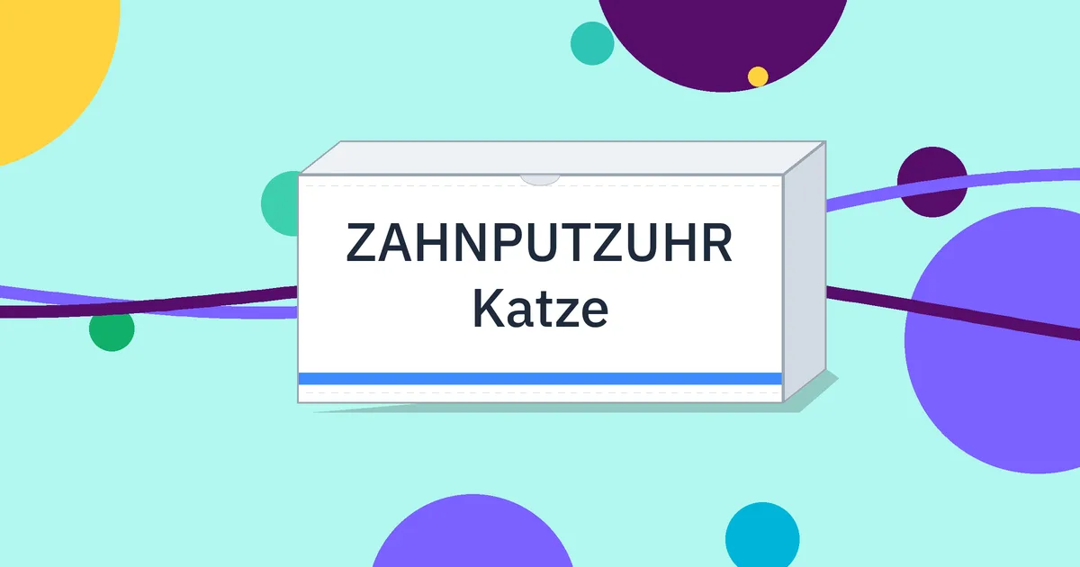 Symbolbild: Packung mit der Aufschrift ZAHNPUTZUHR Katze (PZN 14052503) – Verfügbarkeit und Bezug in Apotheken in Frankfurt am Main